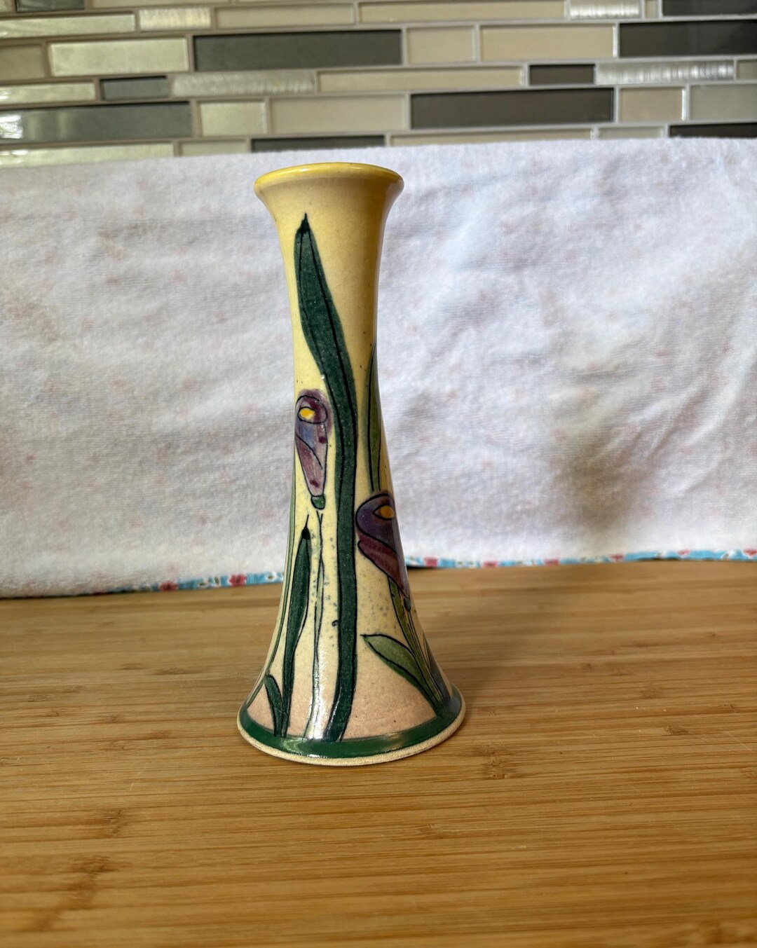 Hand Painted Calla Lily Vase by L. Berman, Artist Signed - Etsy