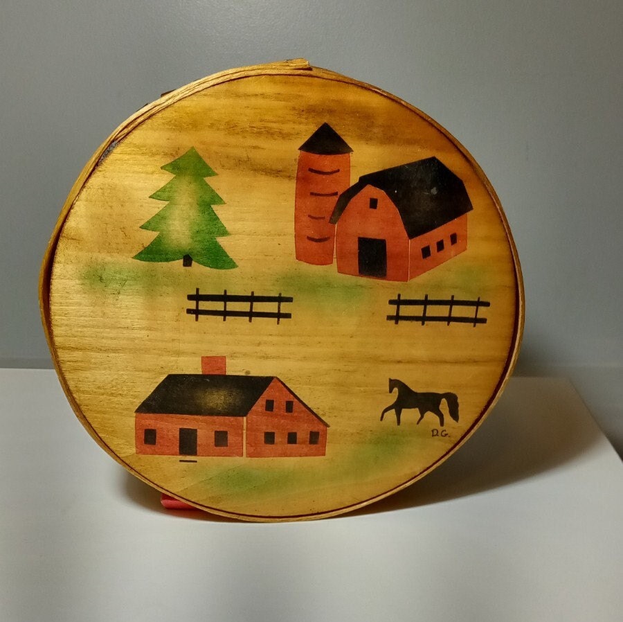 Shaker Style Wooden Pantry Box Hand Painted & Artist Signed - Etsy