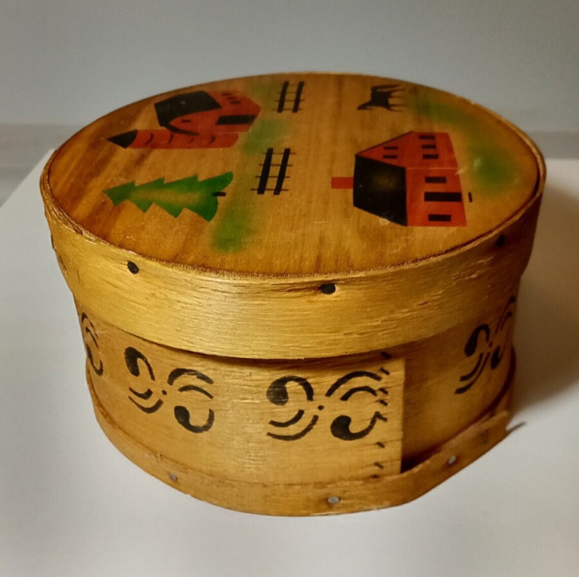 Shaker Style Wooden Pantry Box Hand Painted & Artist Signed - Etsy