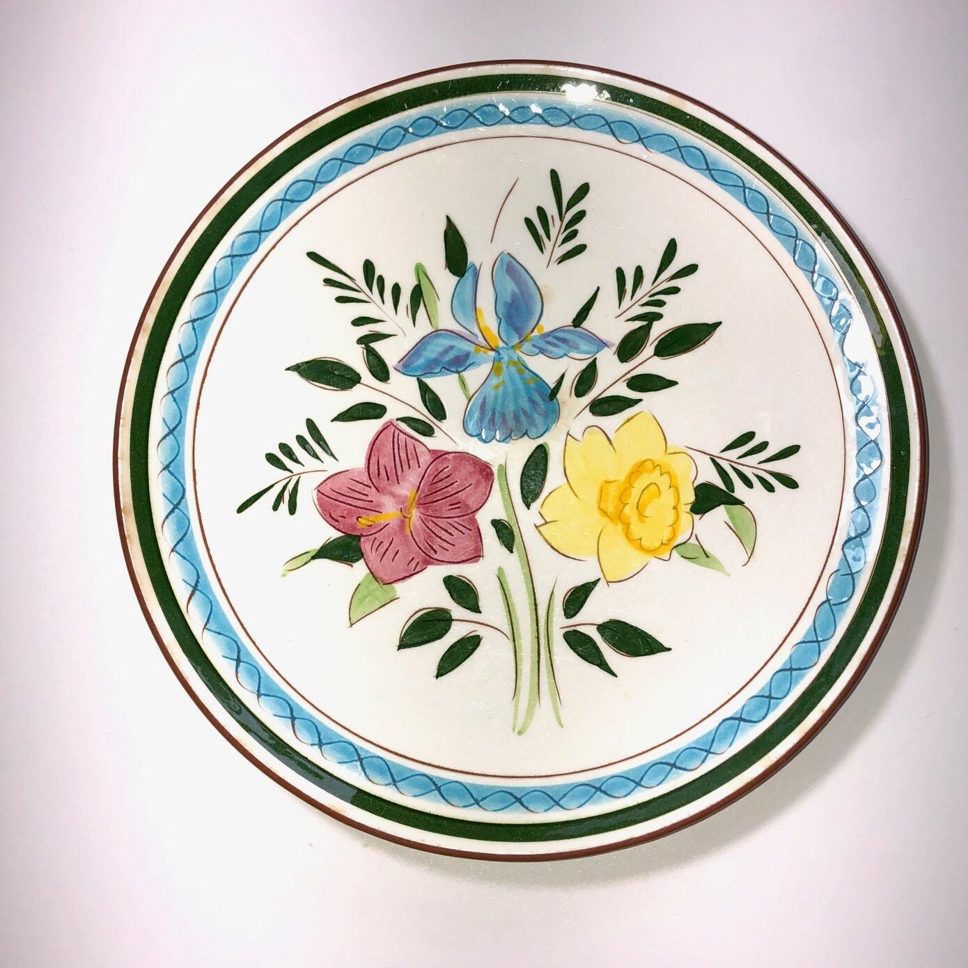 Stangl 10 Dinner Plate With Hand Painted Country Garden Floral Pattern ...