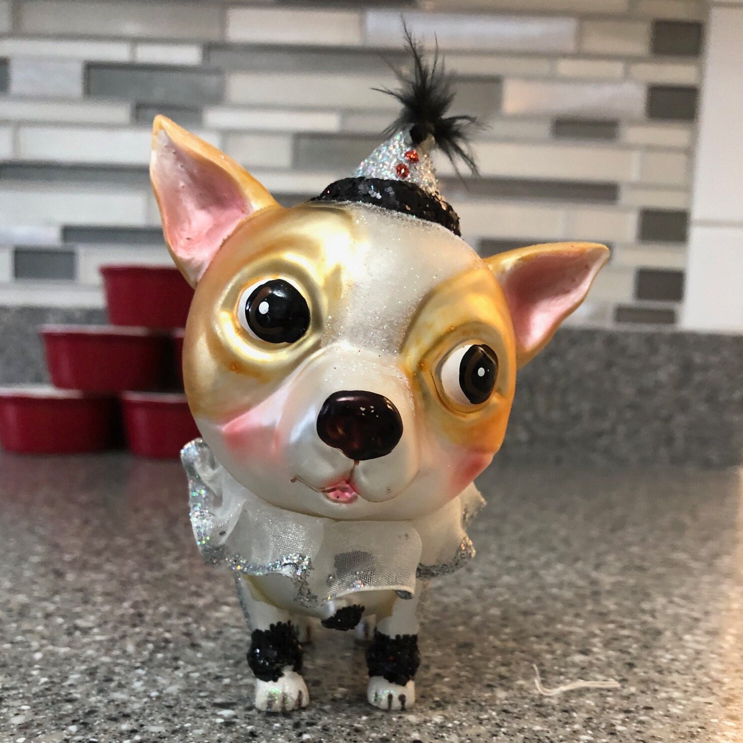 Chihuahua Dog Hand Painted Glass Ornament by Robert Stanley, Hobby Lobby - Etsy