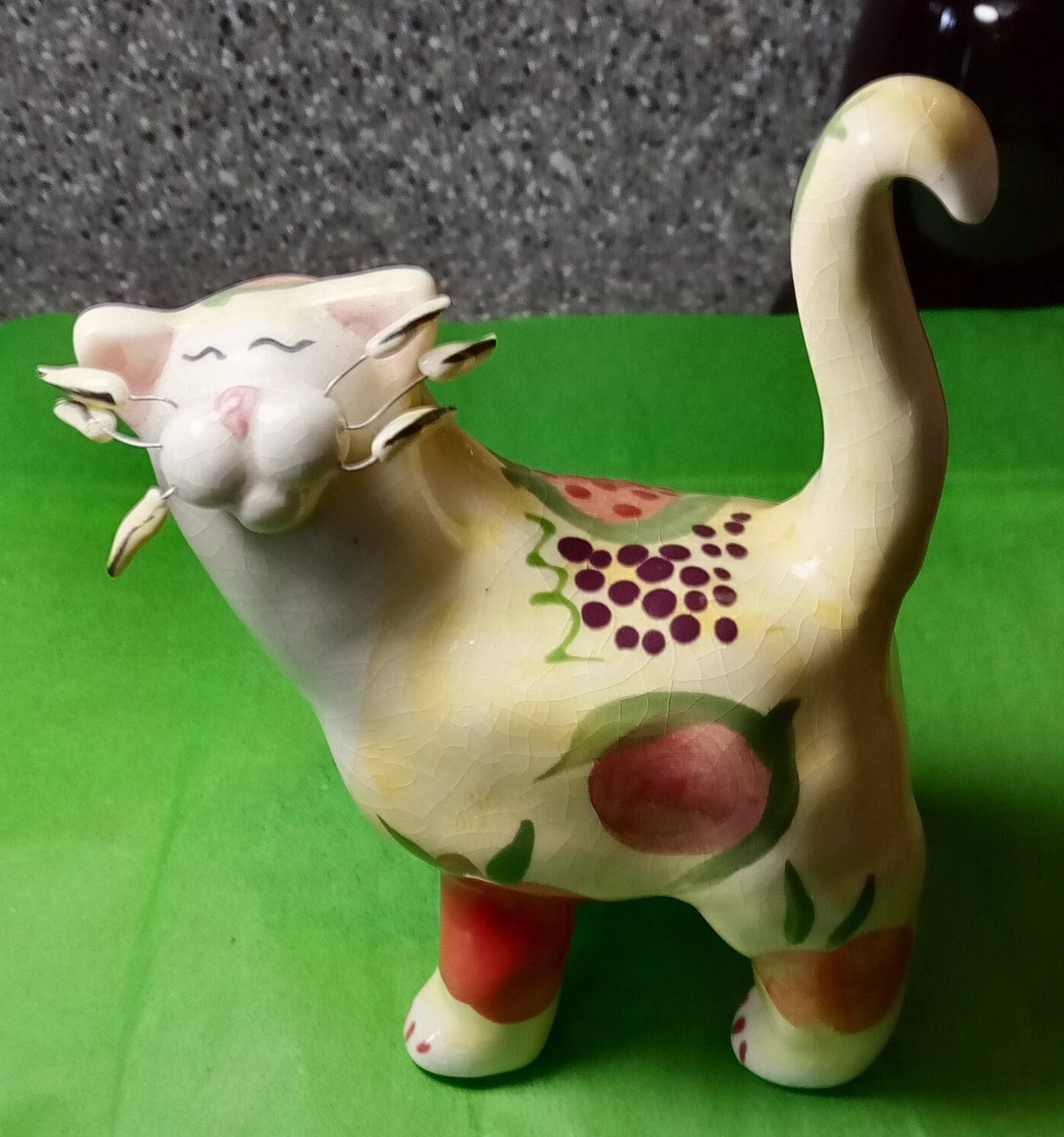 Whimsical Ceramic Cat Figurine by Artist Amy Lacombe - Etsy