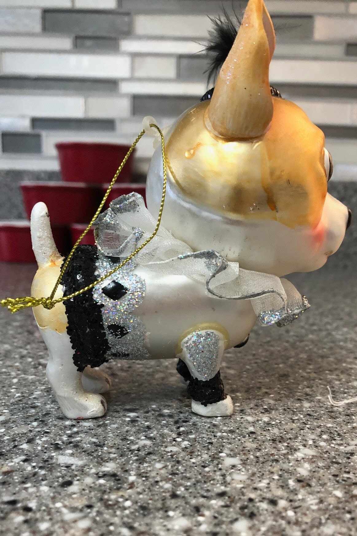 Chihuahua Dog Hand Painted Glass Ornament by Robert Stanley, Hobby Lobby - Etsy