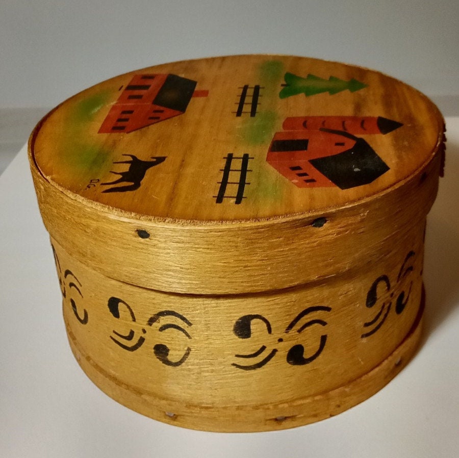 Shaker Style Wooden Pantry Box Hand Painted & Artist Signed - Etsy