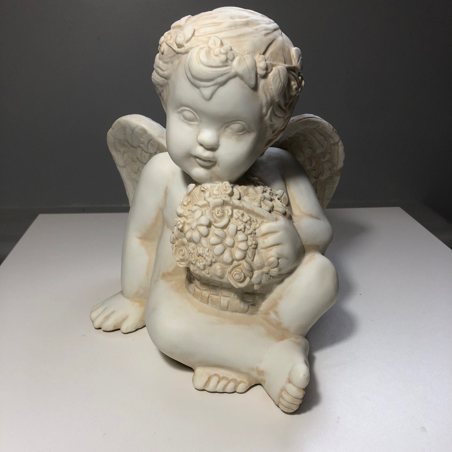 Winged Cherub Figurine Angel Statue No. 13883 by Artline - Etsy