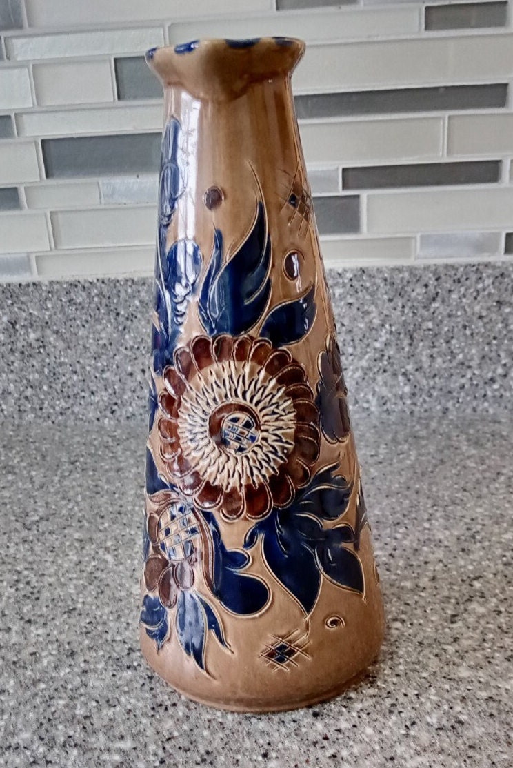 Salt-glazed Pottery Vase, Handled Pitcher, Westerwald-style, German ...