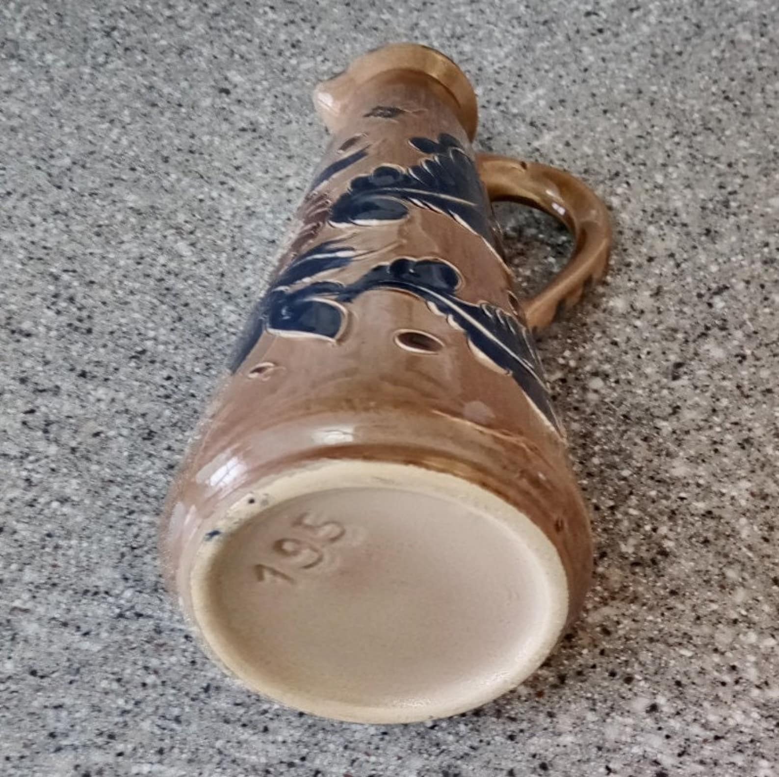 Salt-glazed Pottery Vase, Handled Pitcher, Westerwald-style, German ...