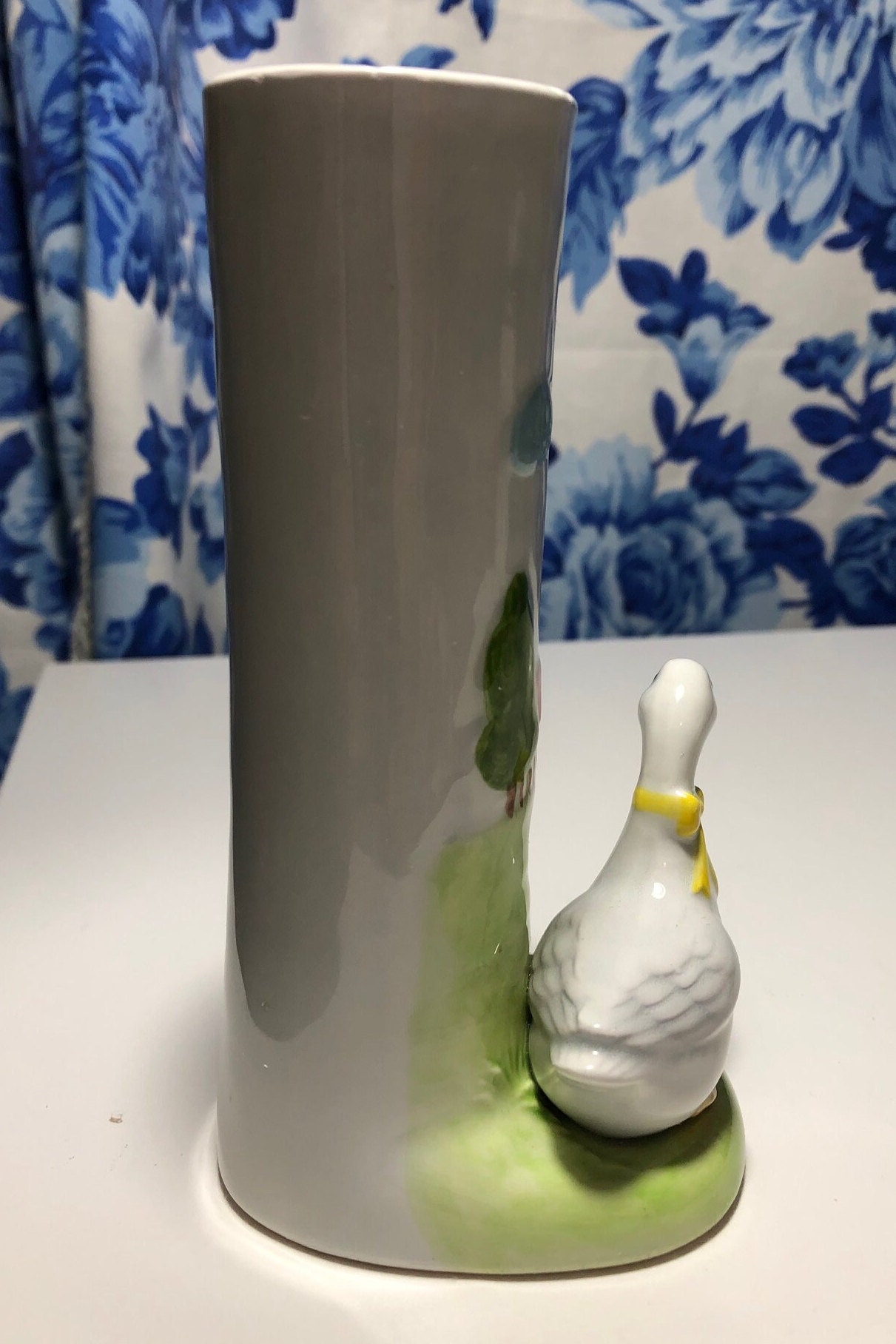 Hand Painted Bud Vase With 3D Duck/goose Figurine by Otagiri - Etsy