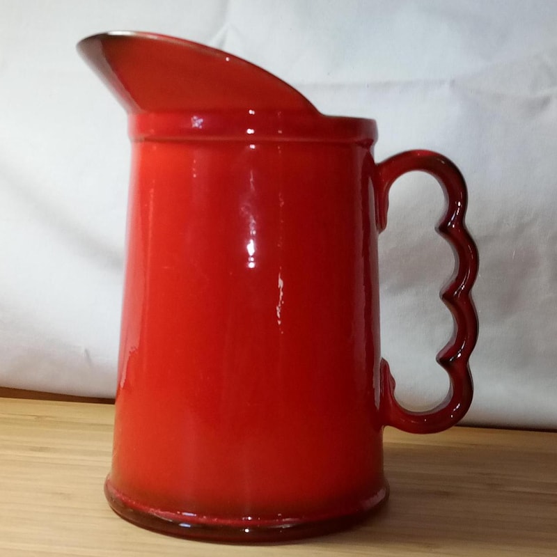 Red Ceramic Pitcher - Etsy
