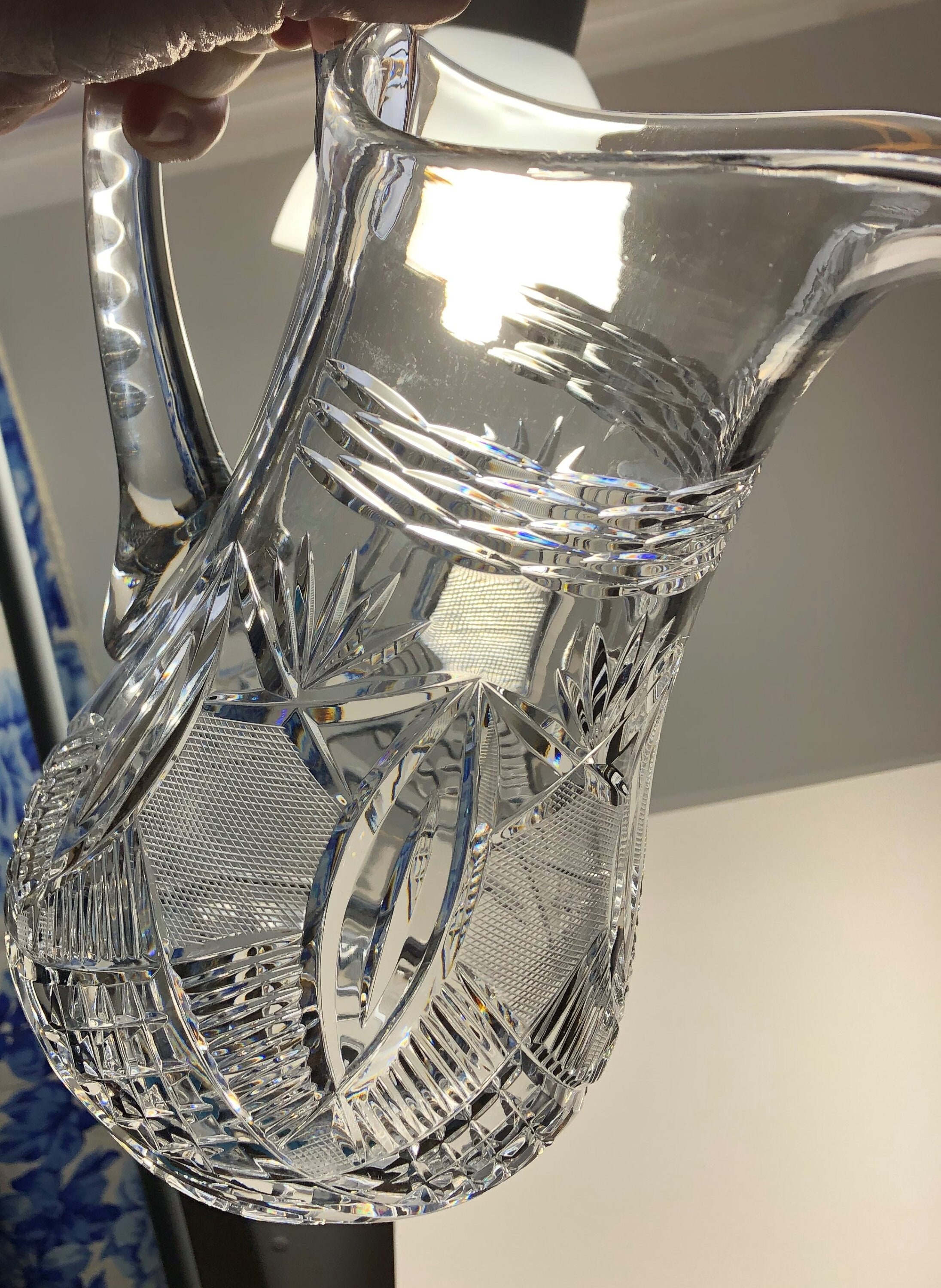 Brilliant Antique Cut Glass Pitcher - Etsy