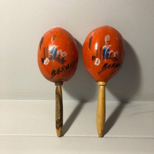Orange Maracas, Hand Painted, Bermuda Souvenir - Etsy