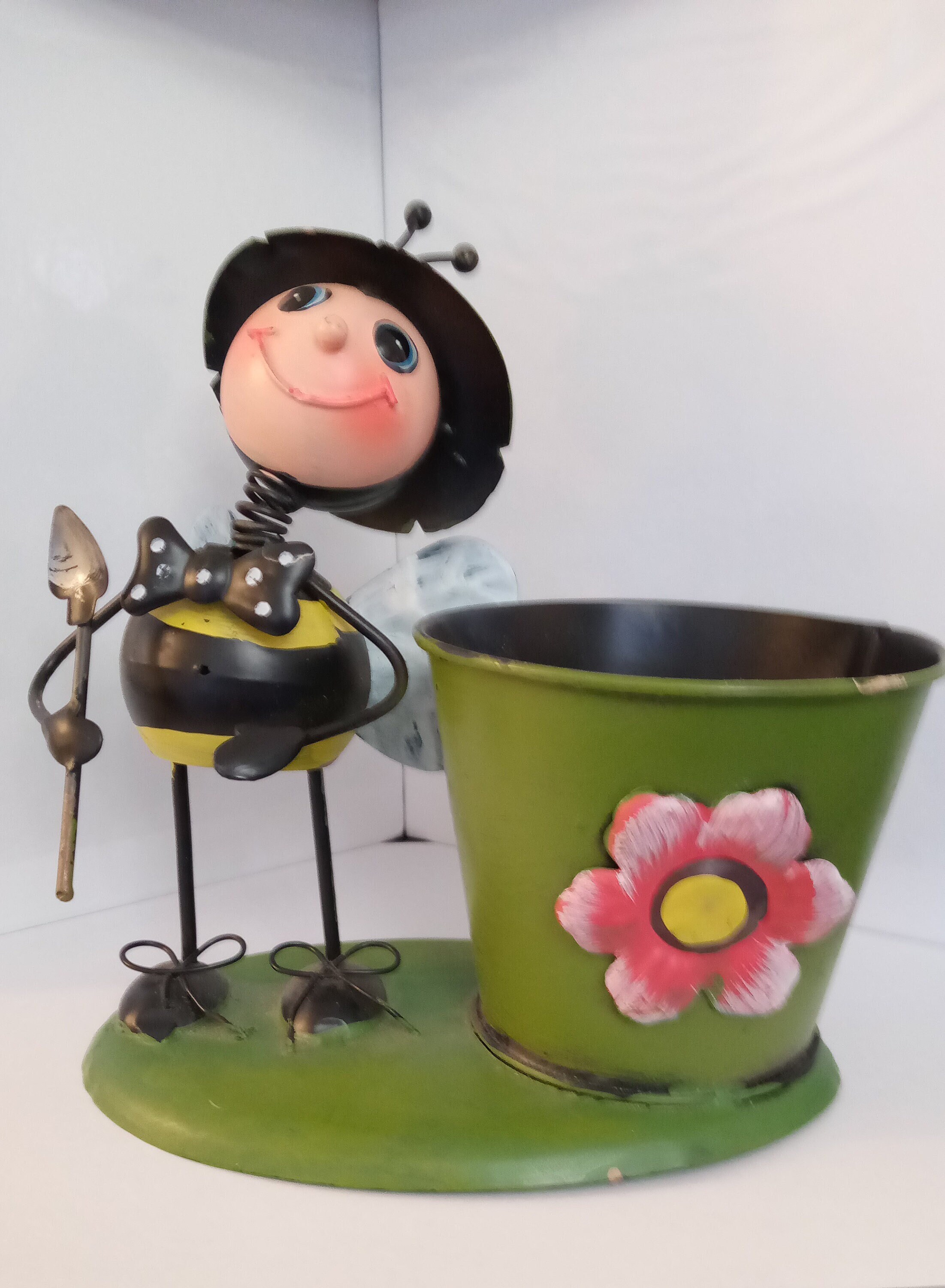 Bumble Bee Planter Bobblehead Flower Pot Small Metal - Etsy