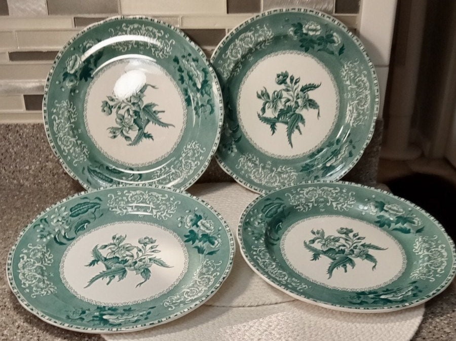 Camilla Green Dinner Plates by Spode Copeland Set of 4 - Etsy