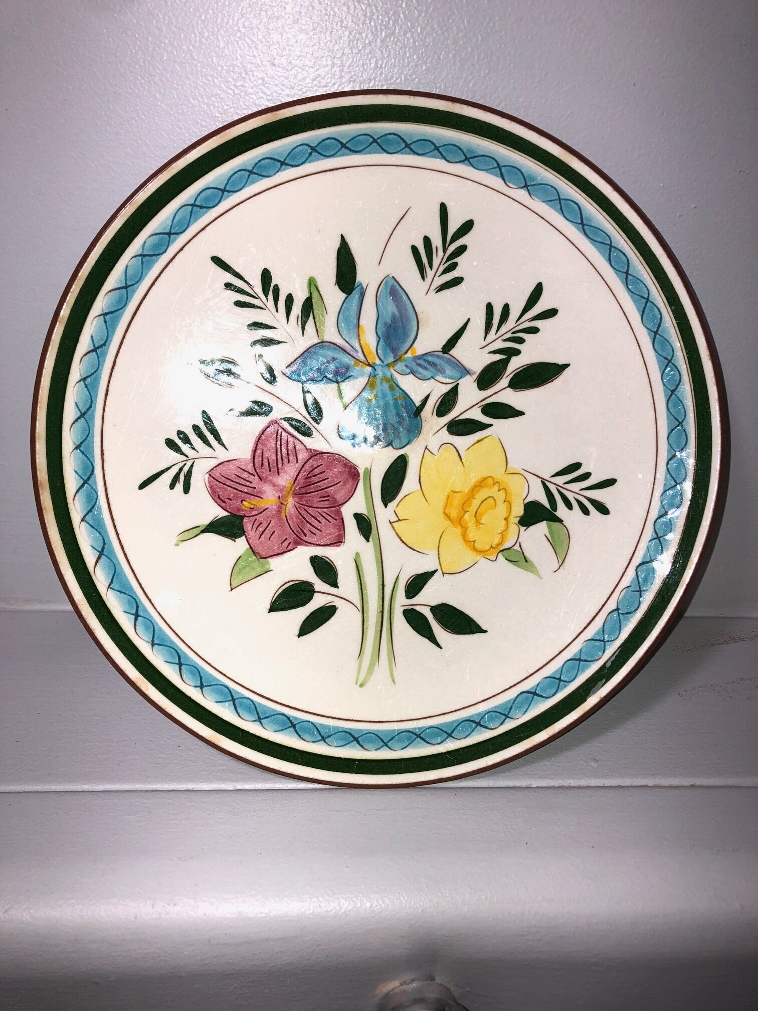 Stangl 10 Dinner Plate With Hand Painted Country Garden Floral Pattern ...