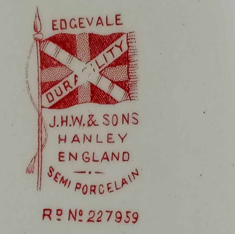 Victorian Covered Serving Bowl in Edgevale Red Transferware by John ...