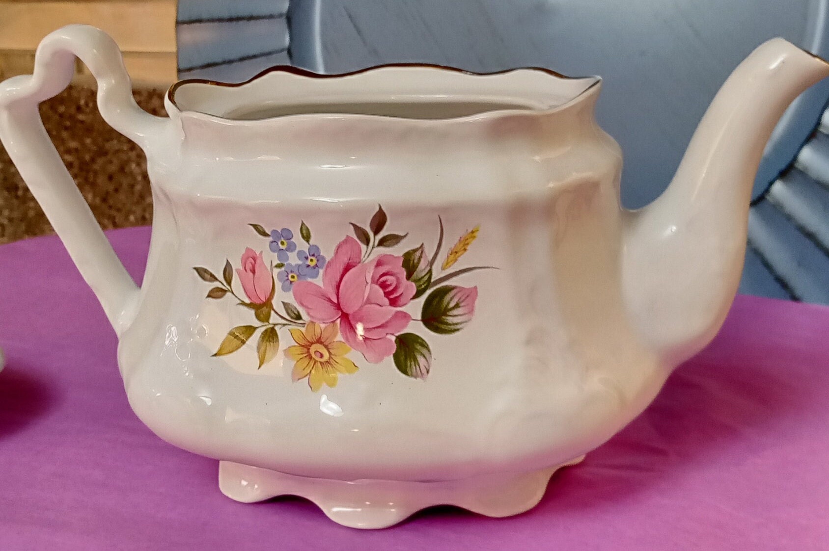 Teapot by Arthur Wood & Sons, English Rose Pattern, Staffordshire ...