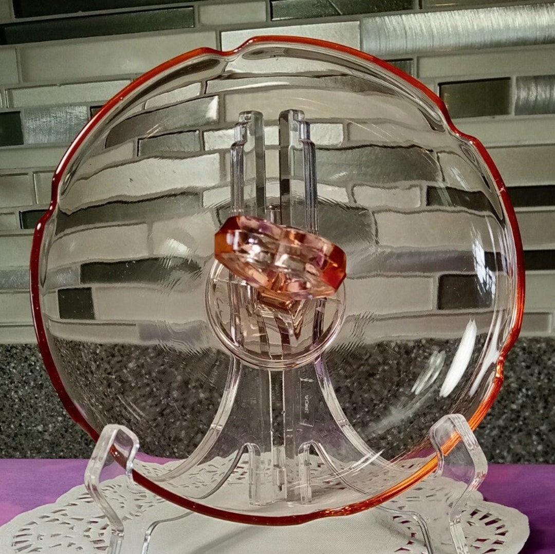 Pink Depression Glass Tidbit, 1920, L. E. Smith #81 Pink Bon Bon - Etsy