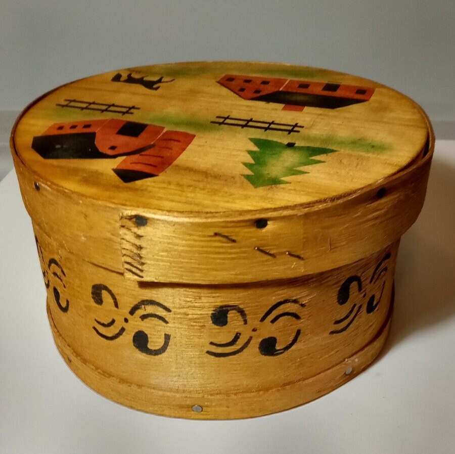 Shaker Style Wooden Pantry Box Hand Painted & Artist Signed - Etsy
