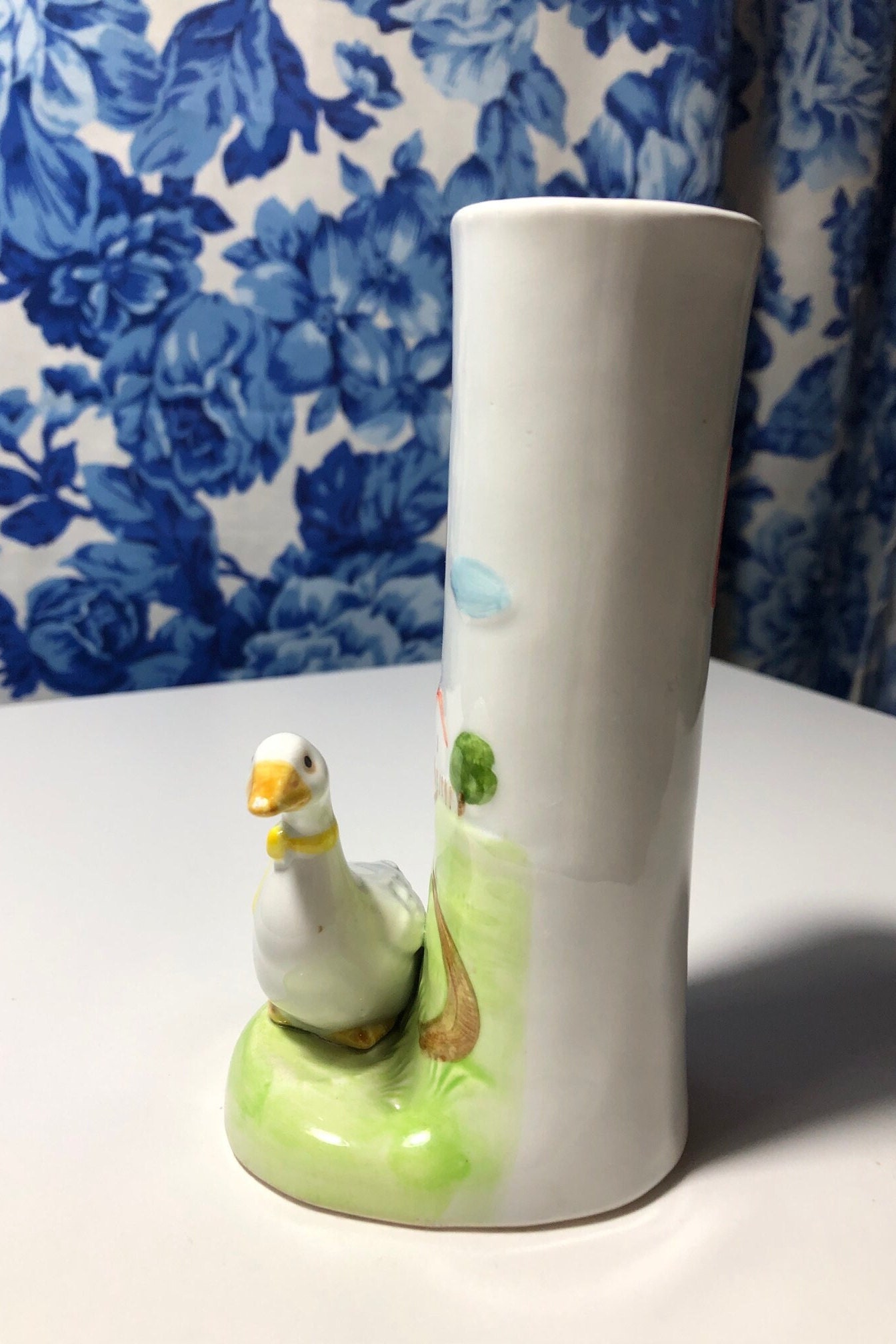Hand Painted Bud Vase With 3D Duck/goose Figurine by Otagiri - Etsy