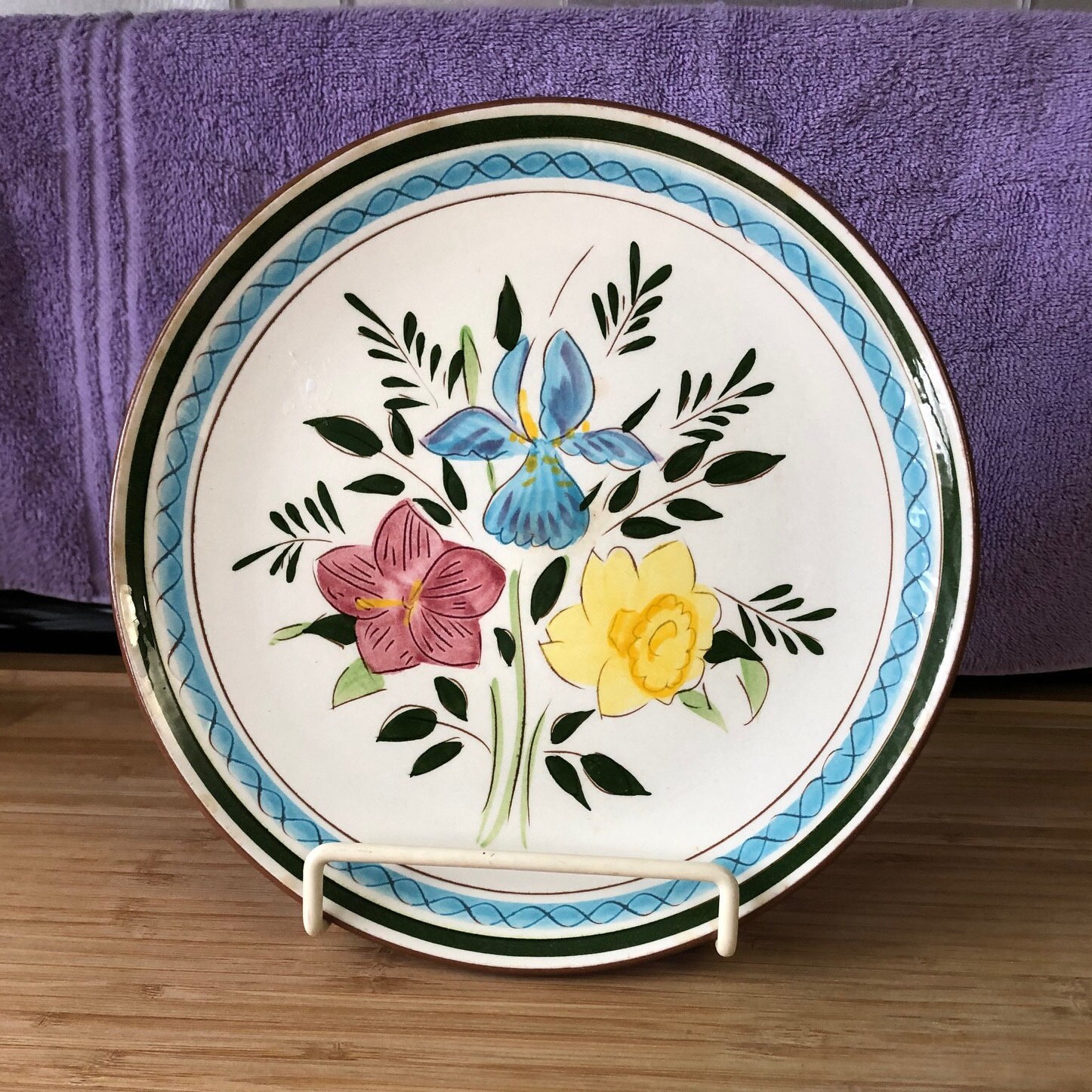 Stangl 10 Dinner Plate With Hand Painted Country Garden Floral Pattern ...