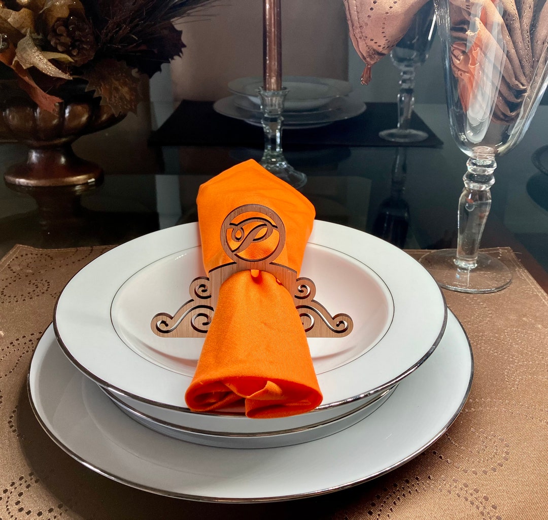 Initial Napkin Rings - Etsy