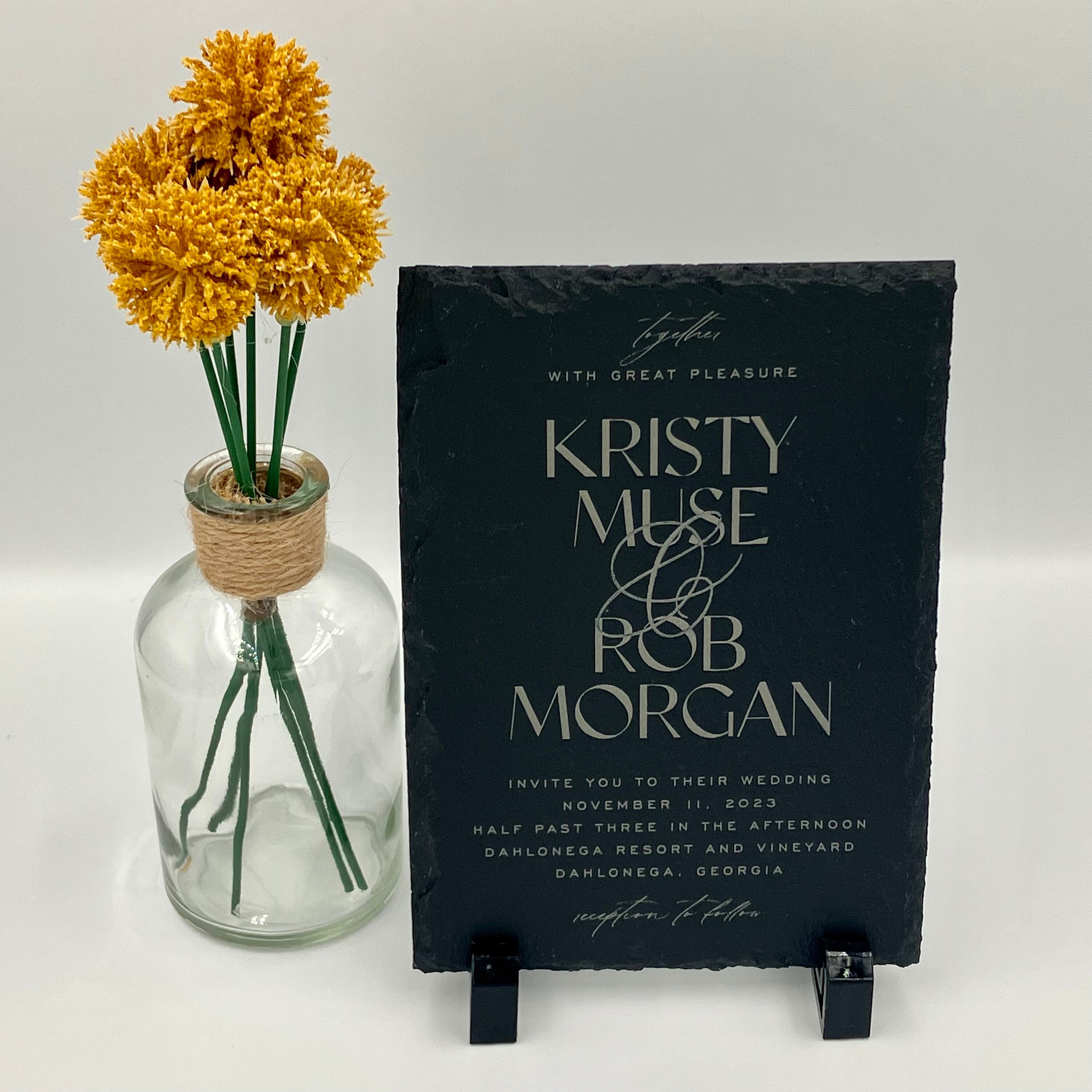 Slate Wedding Invitation - Etsy