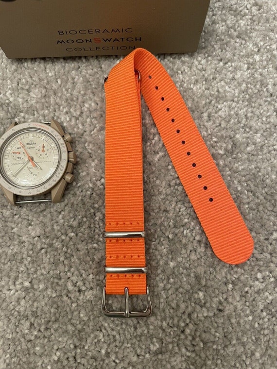 Omega X Swatch Strap- Fits Moonswatch Orange Nato (Wa… - Gem