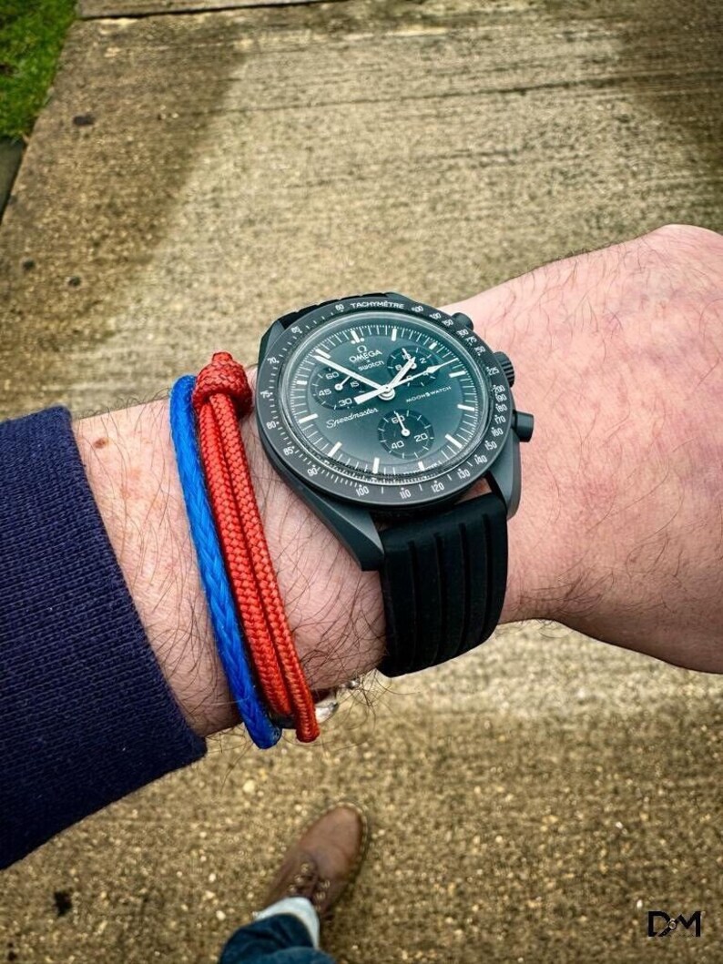 Omega X Swatch STRAP Moonswatch Mission to Mercury Black Rubber STRAP ...