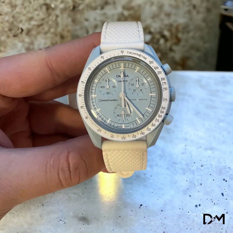 Moonswatch Strap Moonswatch White Rubber Strap Perfect for Mission to ...