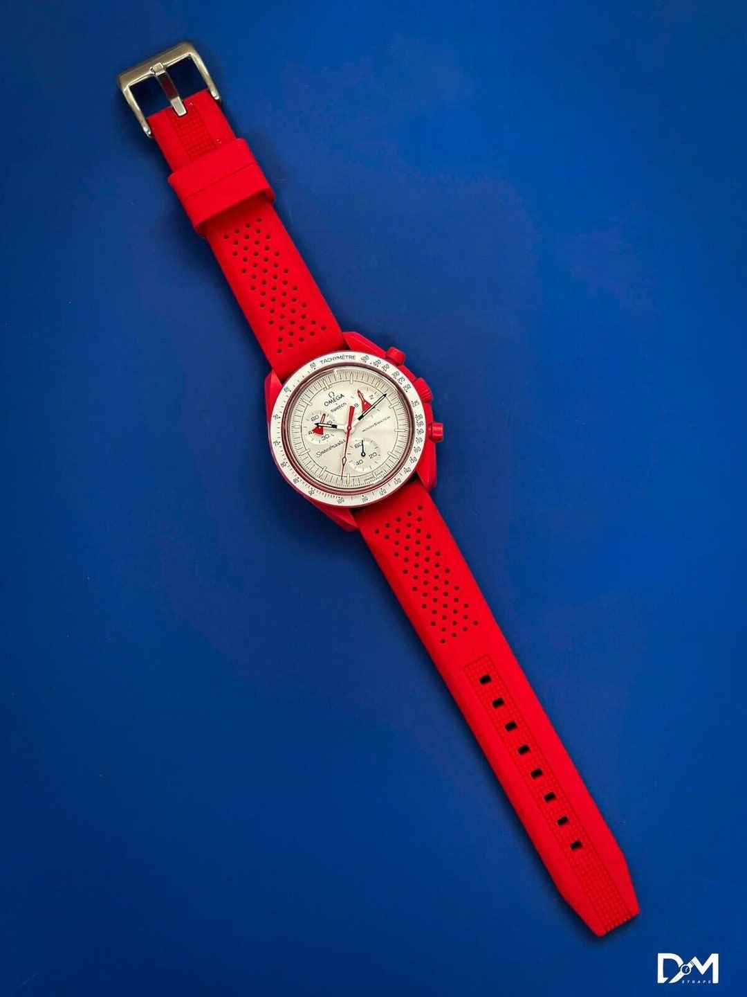 Omega X Swatch Moonswatch Red Rubber Strap Only Fits - Etsy