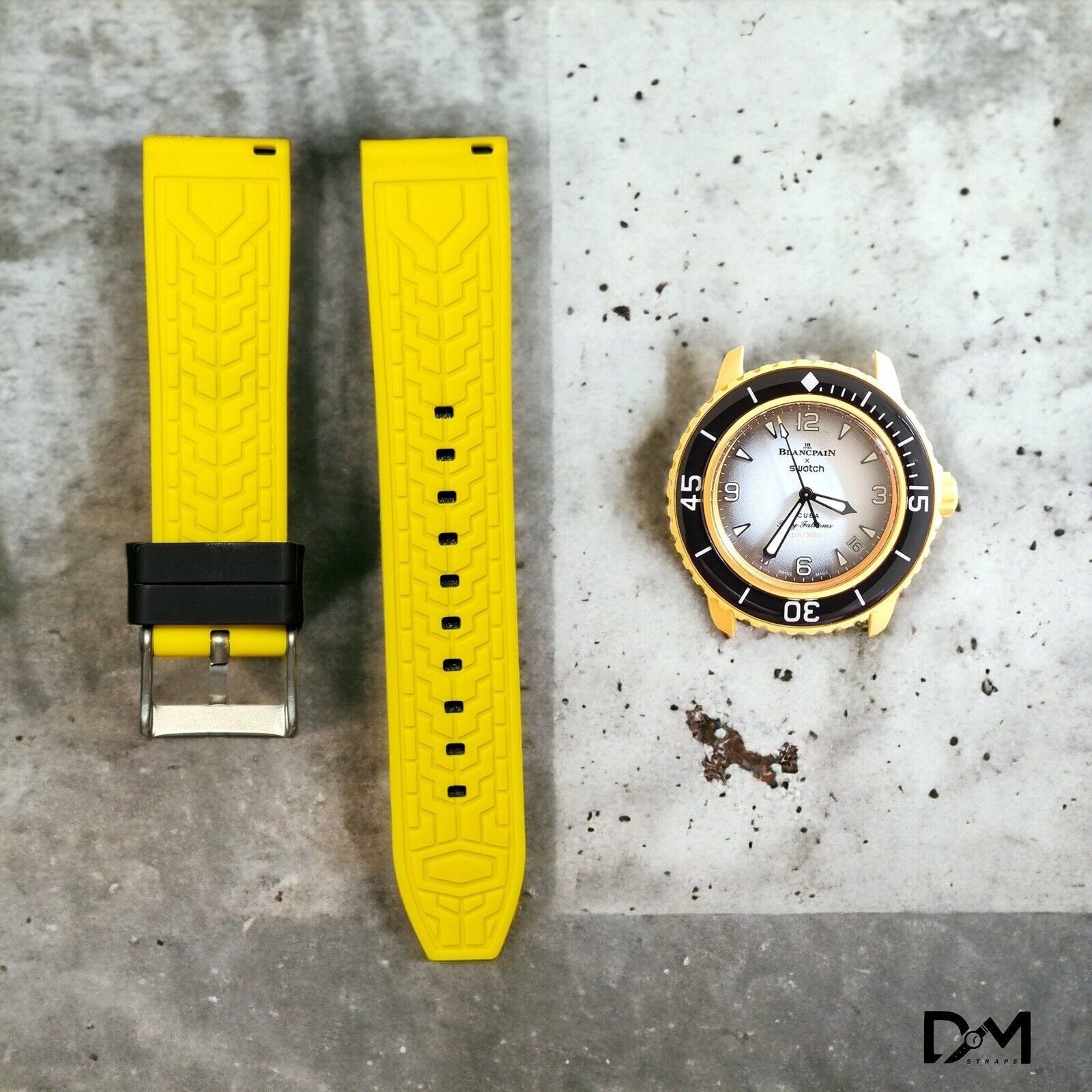 Blancpain X Swatch Fifty Fathoms PACIFIC OCEAN Black/yellow Rubber ...