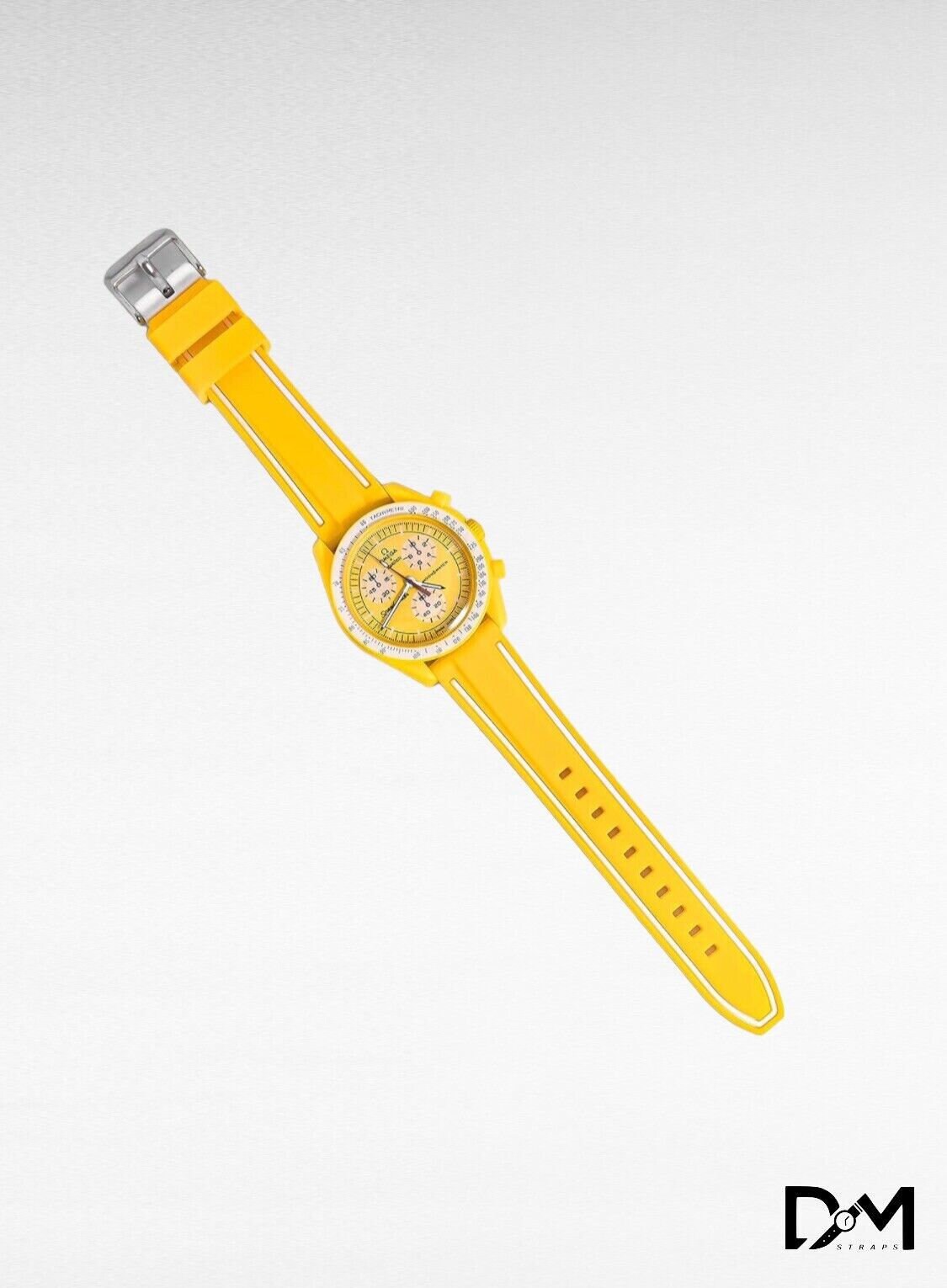 Omega X Swatch Moonswatch Yellow/white Mission to the Sun WATCH STRAP ...