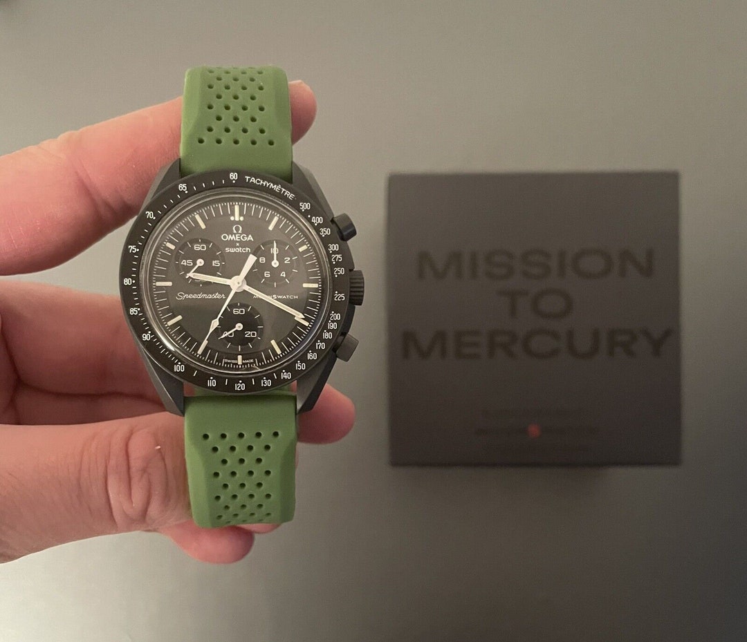 Omega X Swatch Moonswatch Green Strap Only Fits Mission on - Etsy