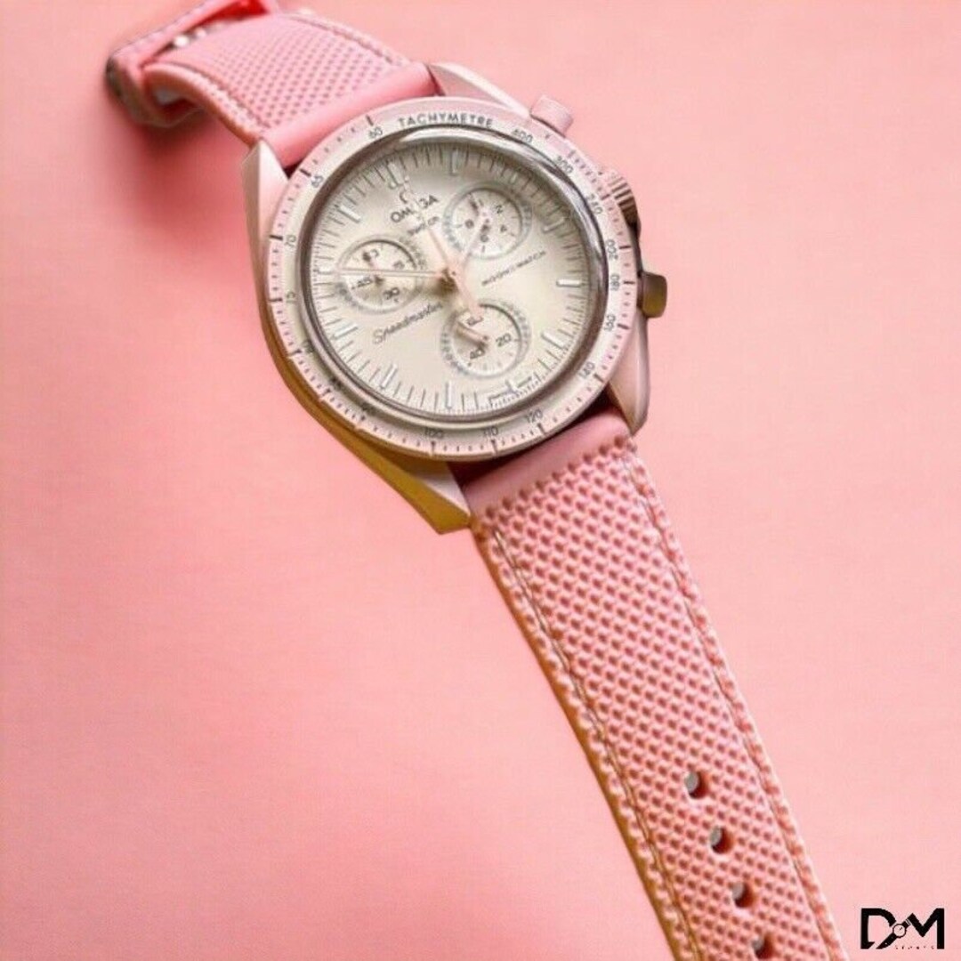Omega X Swatch Moonswatch Pink Rubber Strap Only Fits - Etsy