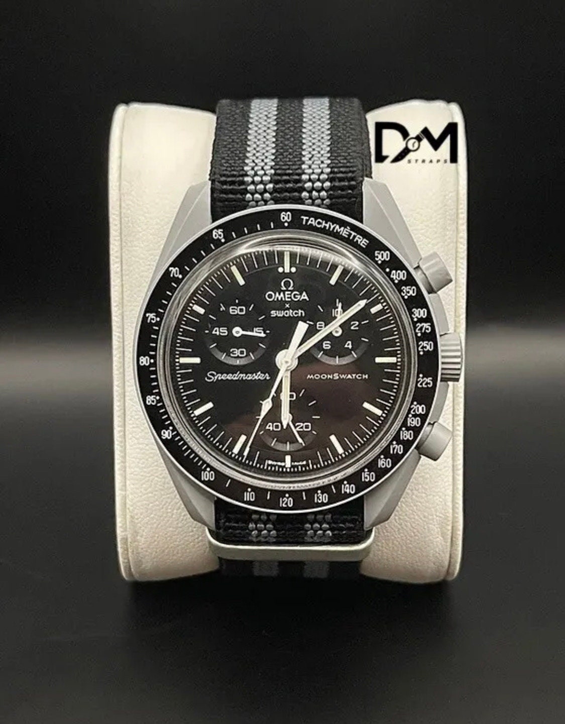 Omega X Swatch Moonswatch Black/grey NATO Strap Only - Etsy UK