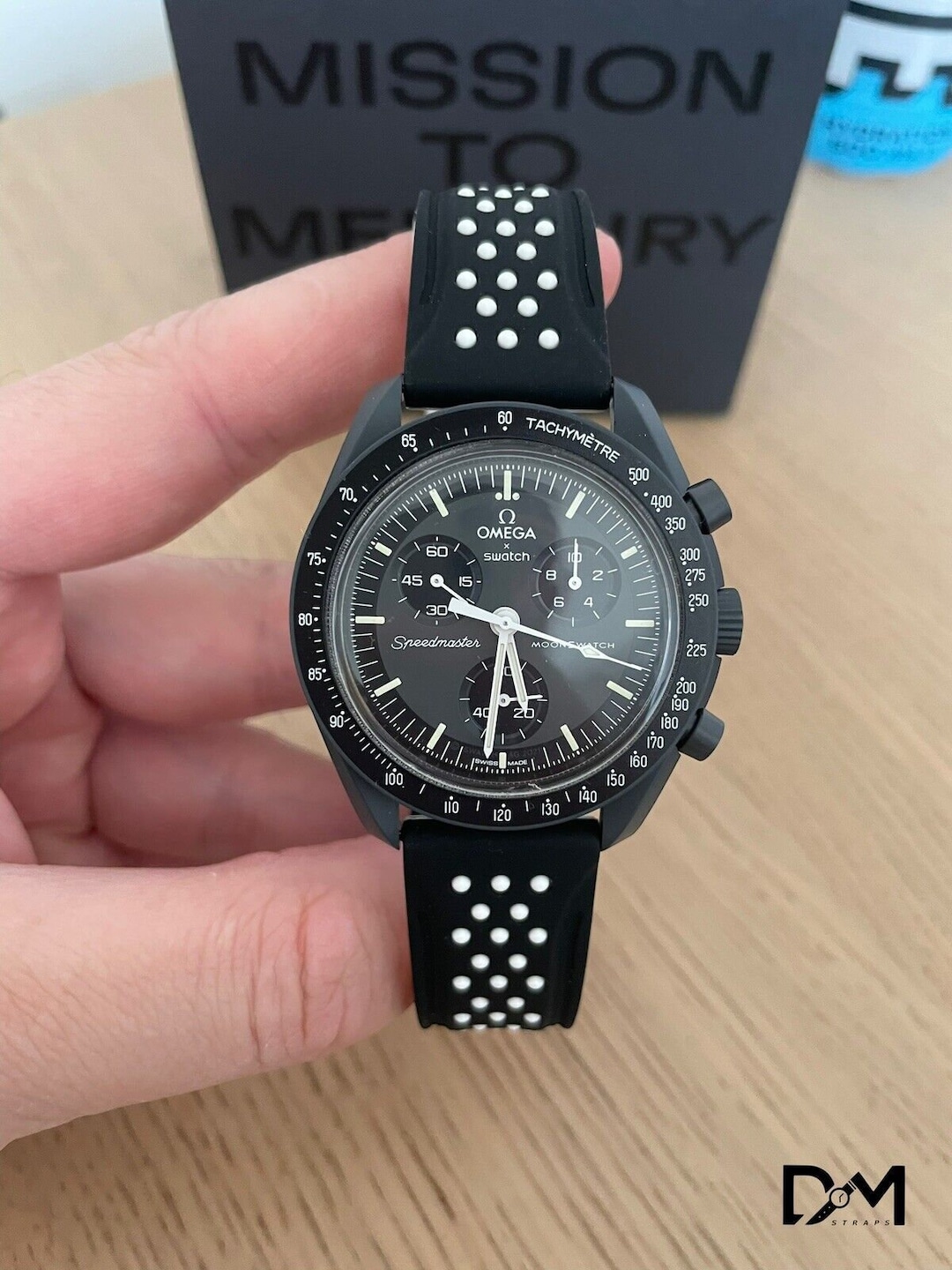 NO1 Moonswatch Strap Moonswatch Mission to Mercury Black/white Strap - Etsy