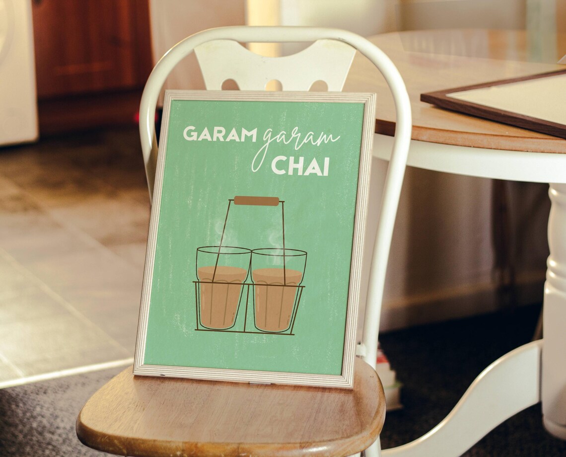 Masala Chai Print Indian Tea Poster Tea Lovers Gift Kitchen Wall Art ...