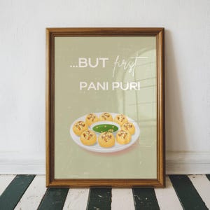 Indian Food Art Wall Display Kitchen Decor Pani Puri Snack Poster ...