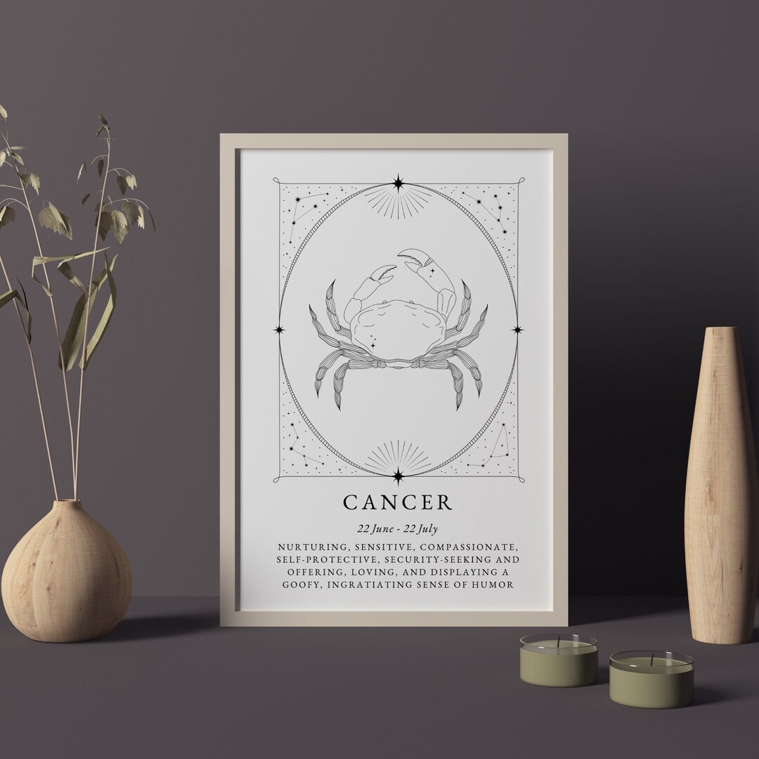 CANCER Zodiac Print DIGITAL DOWNLOAD | Cancer Printable, Cancer Poster ...