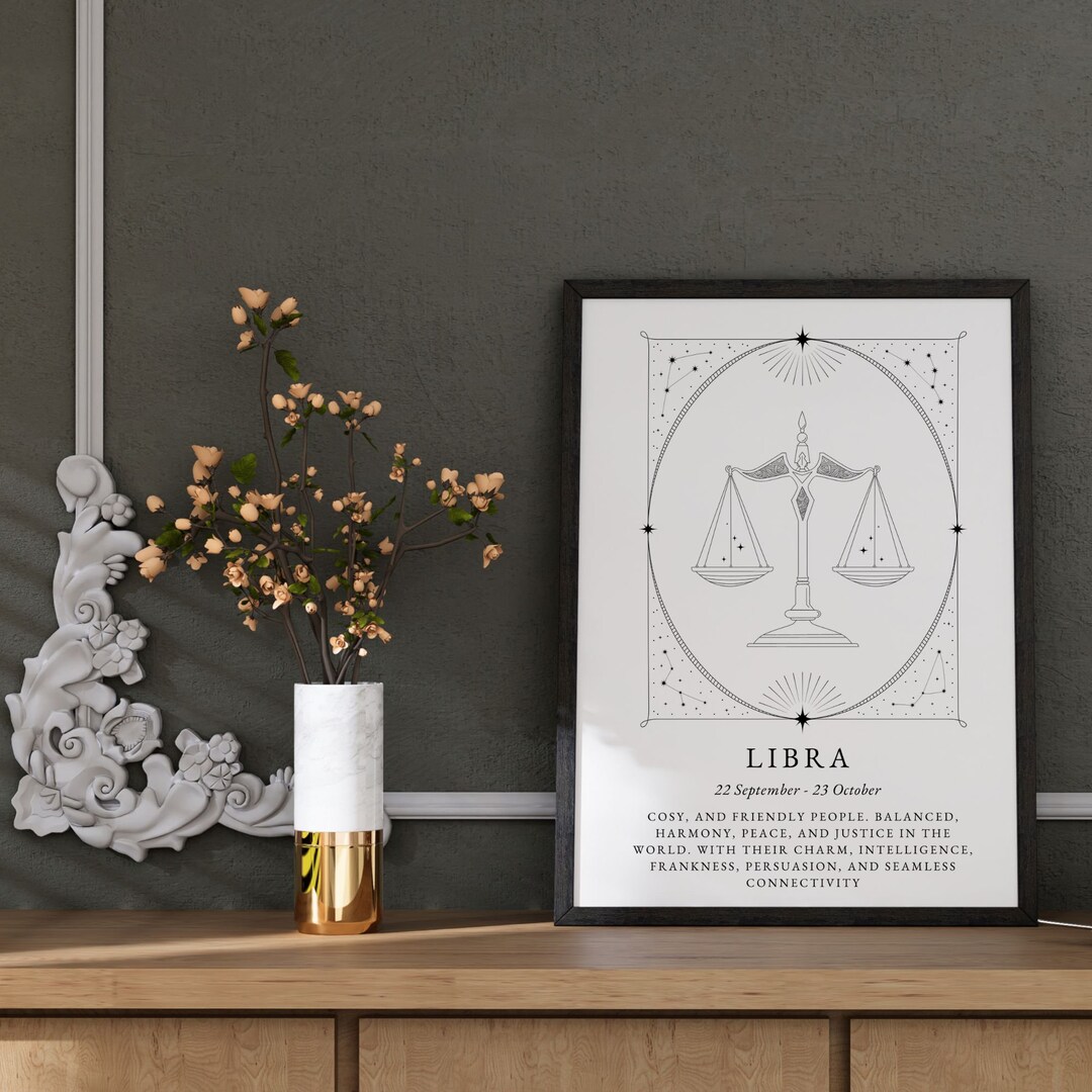 LIBRA Zodiac Print DIGITAL DOWNLOAD | Libra Printable, Libra Poster ...