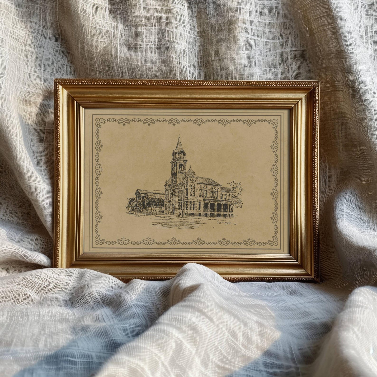 Victorian Courthouse Art Vintage Print Law Office Decor Idea Home ...