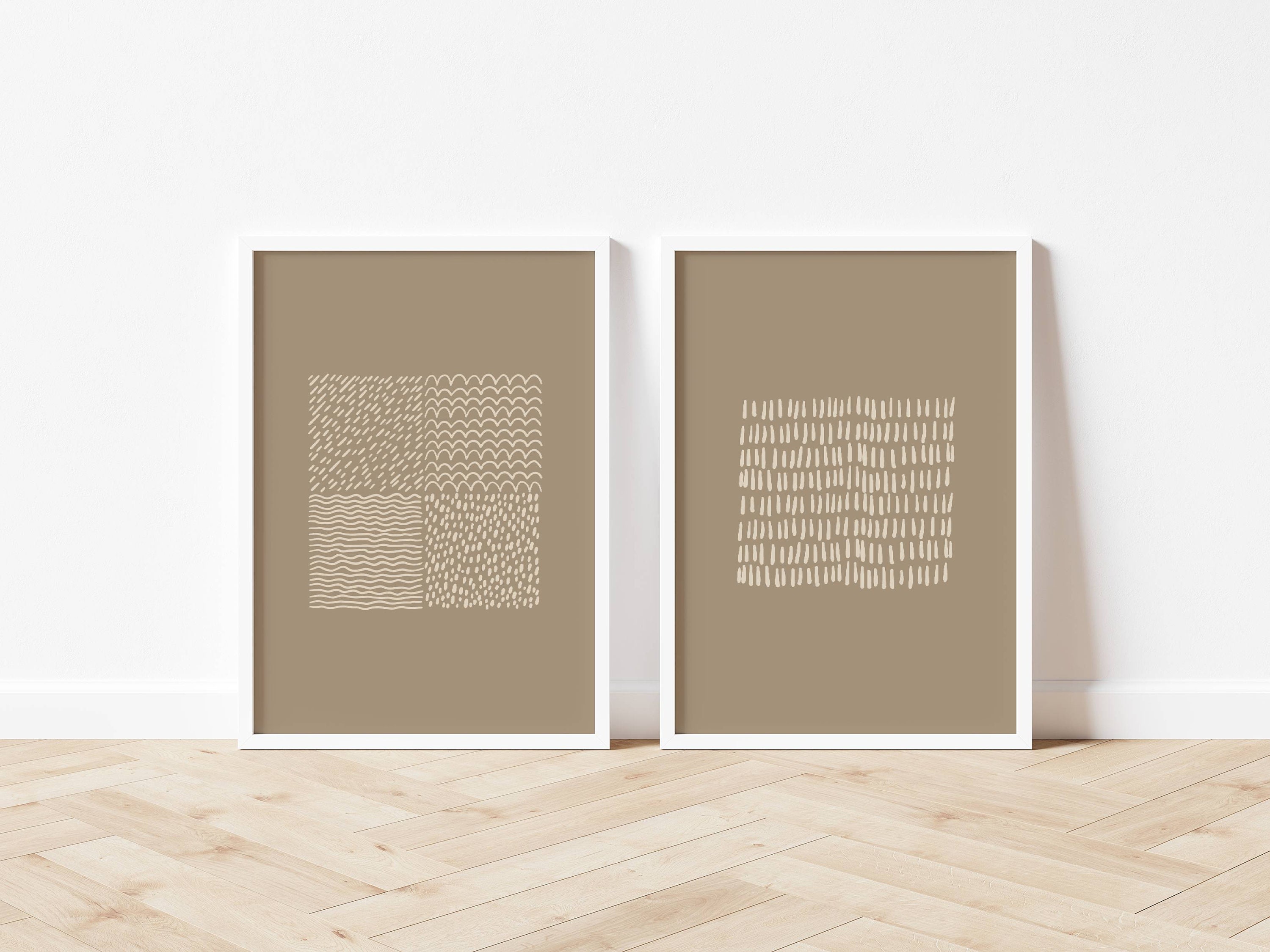 Beige and Tan Abstract Prints Set of 2 Printable Wall Art Neutral ...