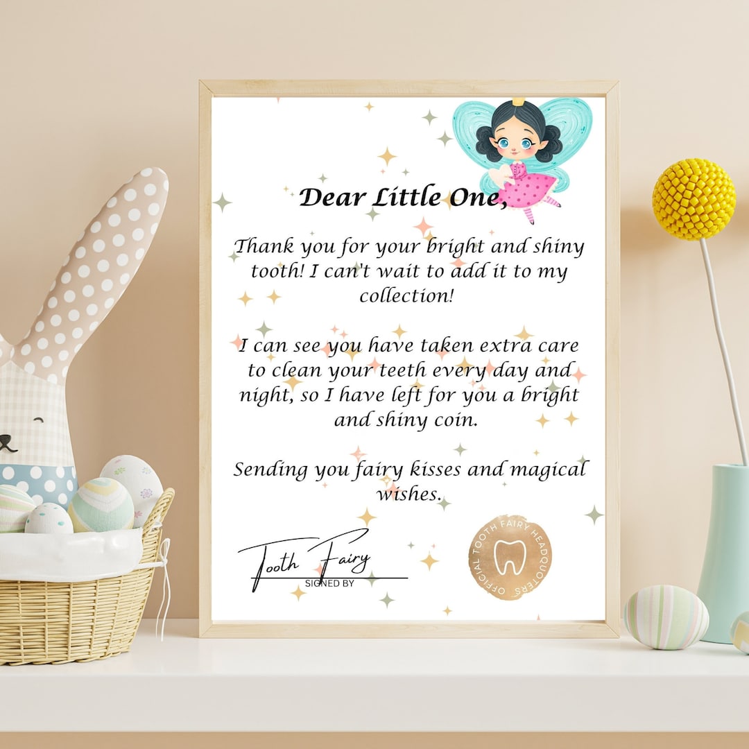Tooth Fairy Letter Printable Digital Download Tooth Fairy Gift Tooth ...