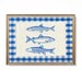Blue Fish Print Blue Check Printable Wall Art Kitchen Decor Cottagecore ...