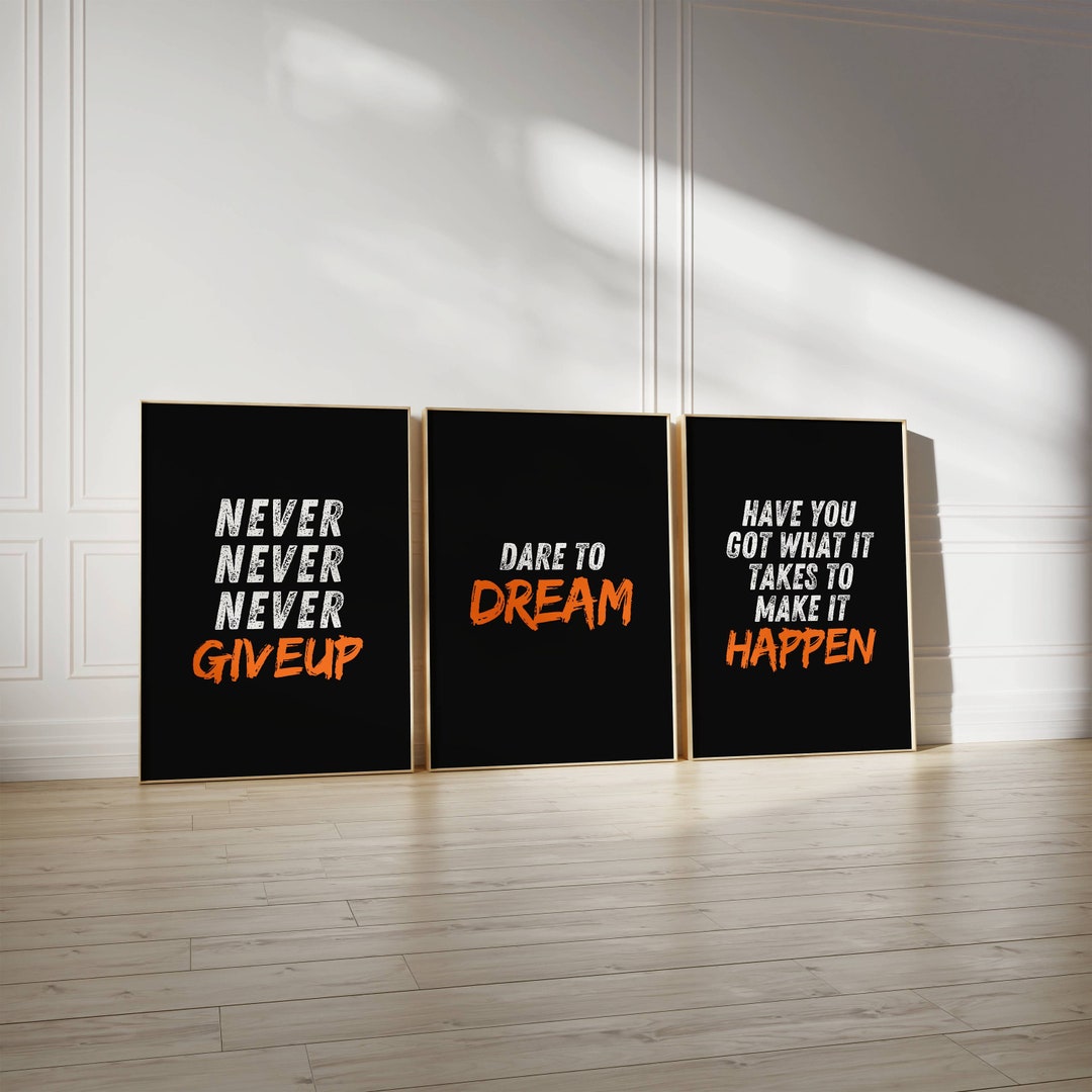 Motivational Posters Set of 3 Motivational Wall Art Office Modern Decor ...