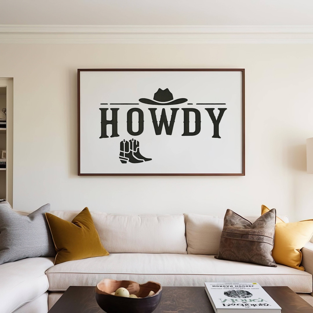 Howdy Printable Wall Art Vintage Western Wall Art Typography Print ...