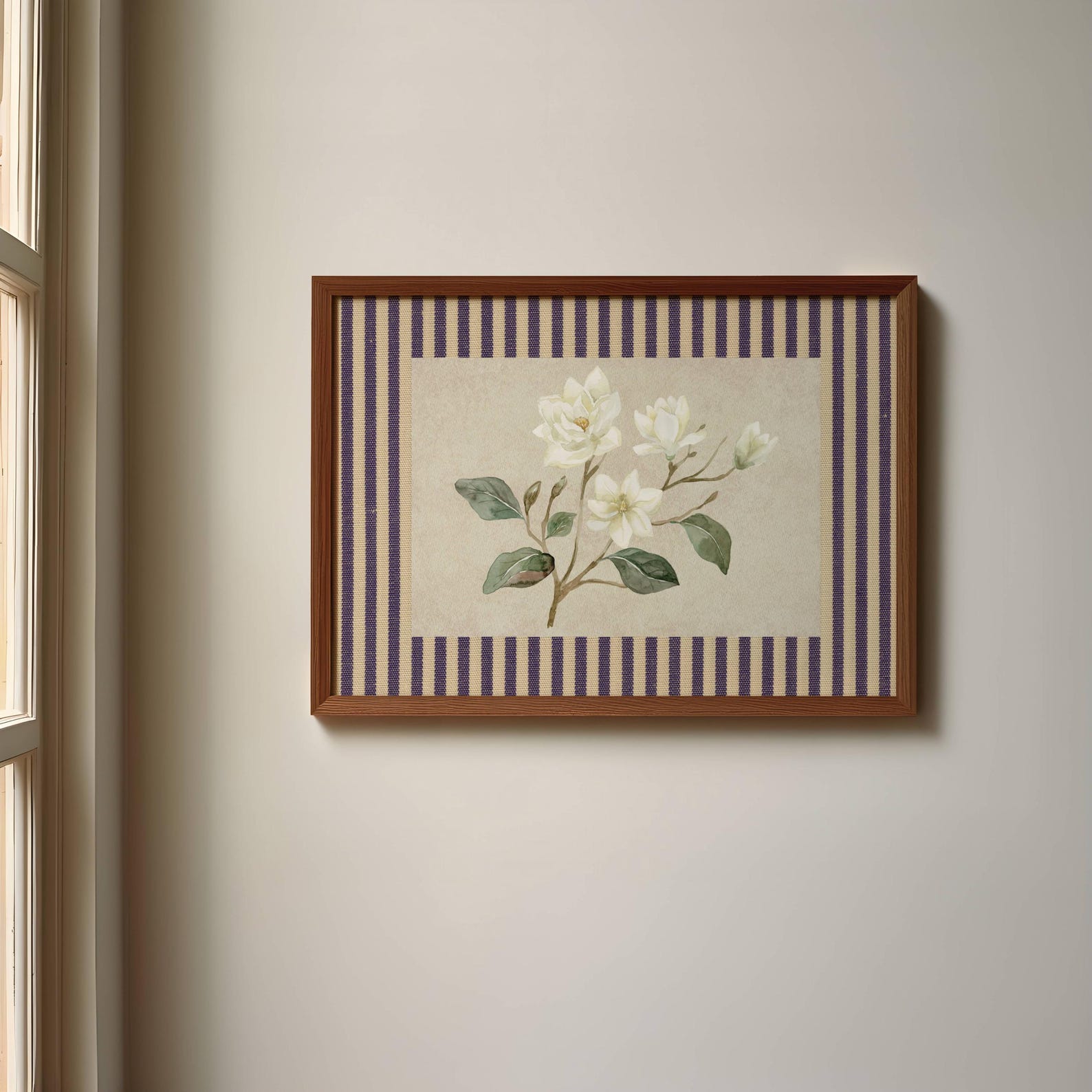 Botanical Magnolia Print Wall Art Farmhouse Style Home Display Floral ...