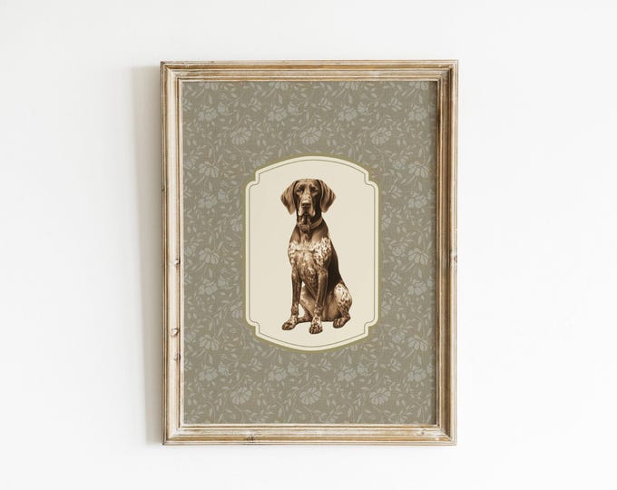 Vintage Style Dog Print Nursery Decor German Short Haired Pointer ...