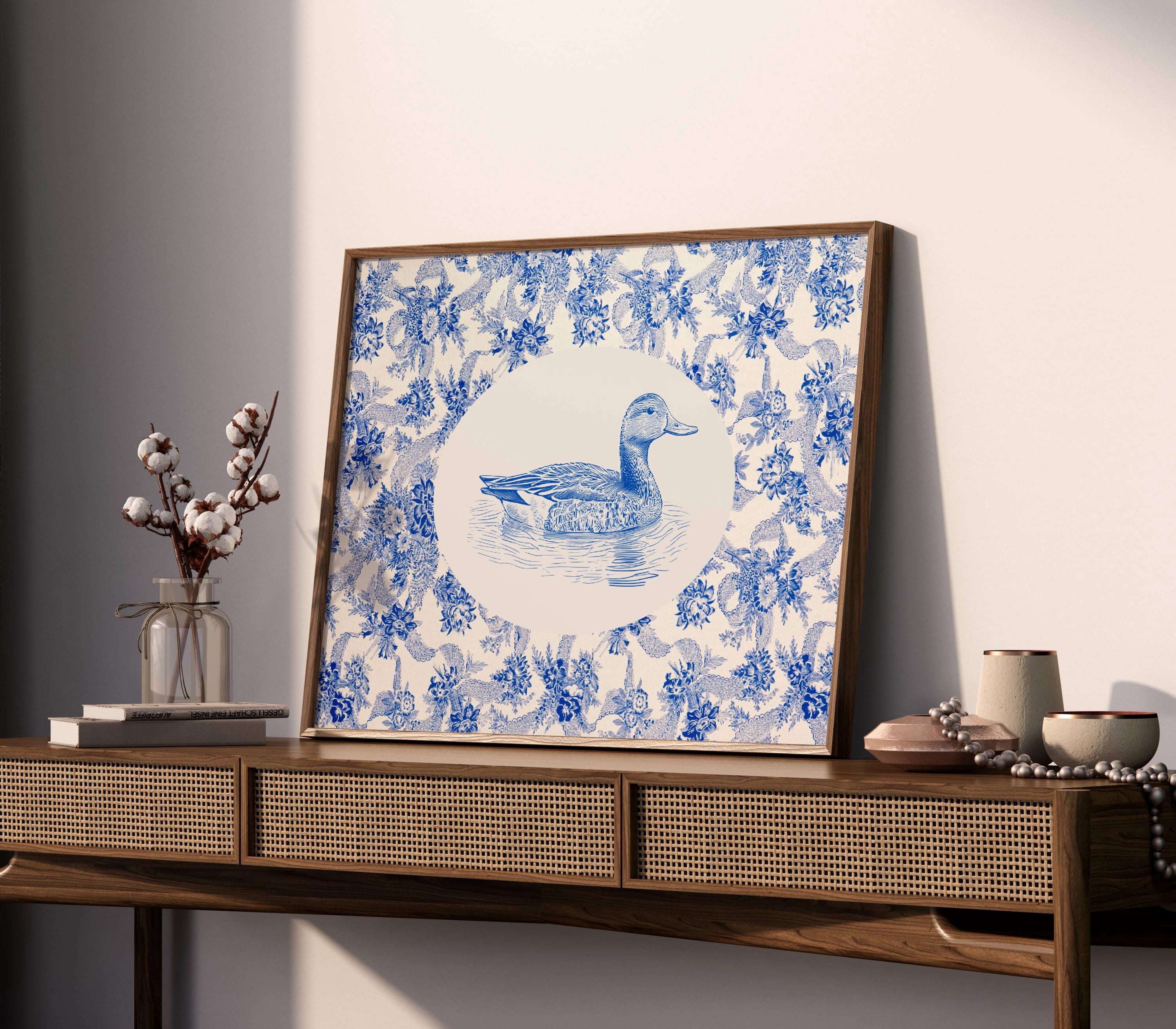 Rustic Blue Duck Wall Art Duck Sketch Farmhouse Wall Decor Ducks ...