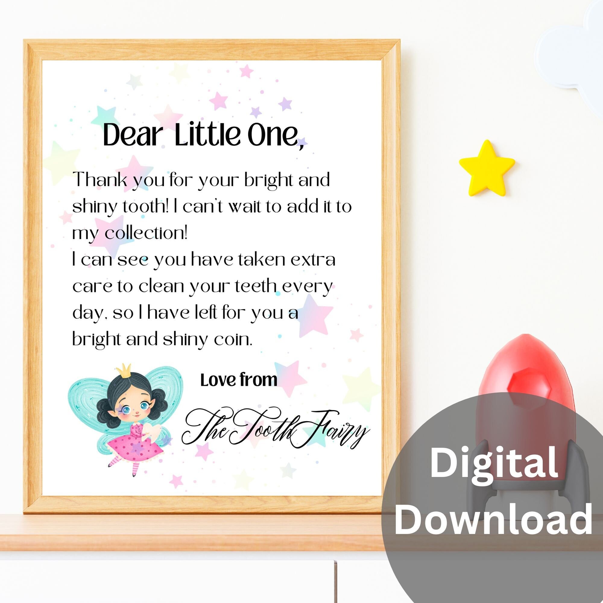 Tooth Fairy Letter Printable Digital Download Tooth Fairy Gift Tooth ...
